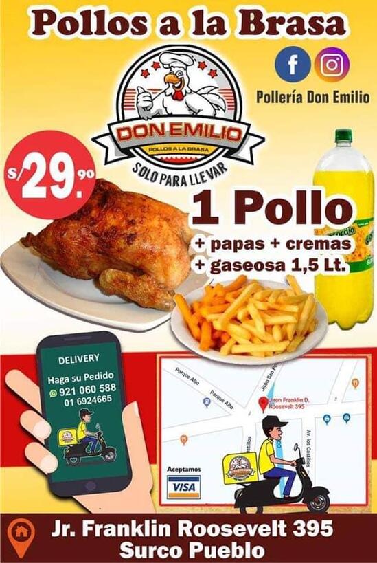 Carta del restaurante Pollos a la Brasa - Don Emilio, La Molina