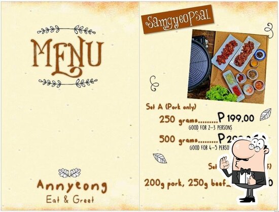 Menu at Annyeong Cafe 안영, Tanay, H927+4W2