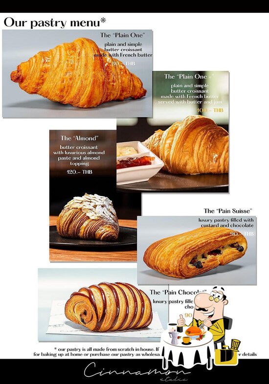 Menu at Cinnamon Studio & Cafe, Bangkok
