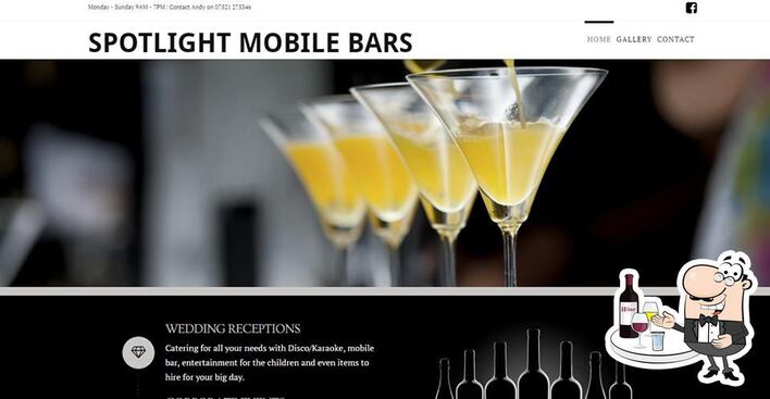 Menu at Spotlight Mobile bars, Didcot