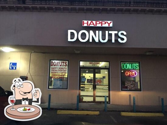 Menu at Happy Donuts restaurant, Houston, Allison Rd