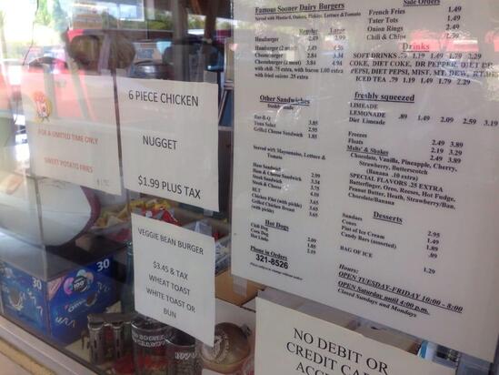 Menu at Sooner Dairy Lunch pub & bar, Norman
