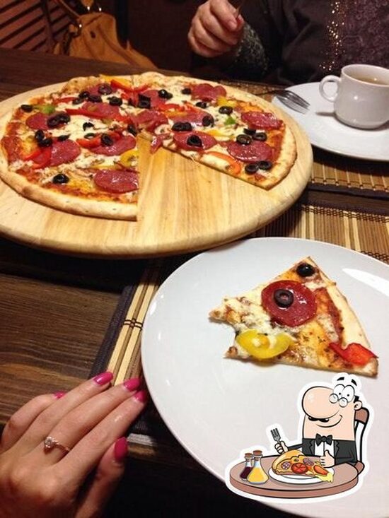 Menu at Two pizza restaurant, Novosibirsk, Ulitsa Zarechnaya