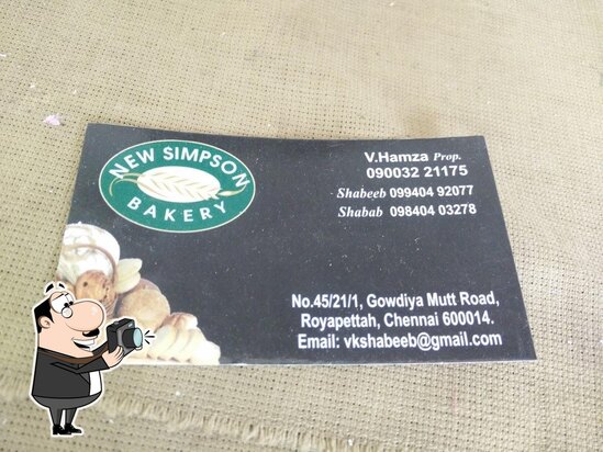 New Simpson Bakery And Tea Stall, Chennai - Restaurant menu, prices and ...