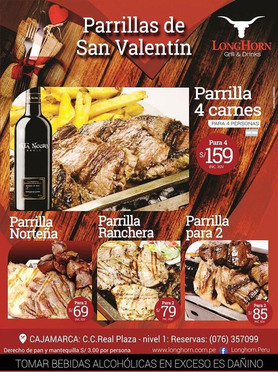 Carta del restaurante LongHorn Grill & Drinks - Cajamarca, Cajamarca