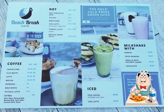 Menu at Beach Break Café cafe, West Beach