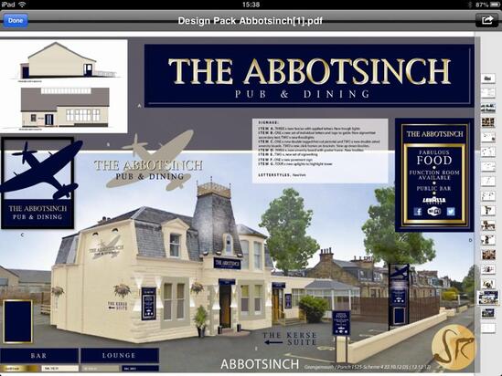 Menu at Abbotsinch restaurant, Grangemouth