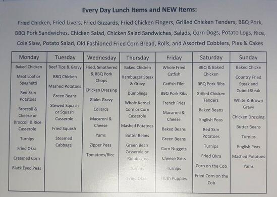 Menu at Good to Go BBQ, Enterprise