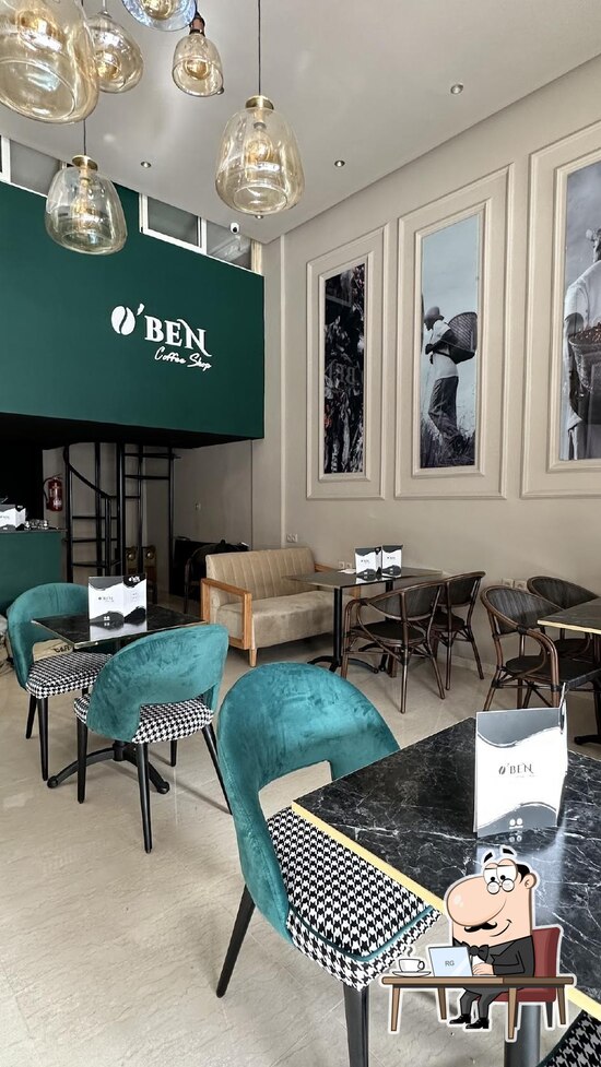 Menu at O'Ben coffee shop cafe, Rabat