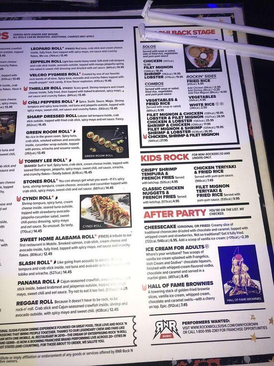 Menu at Rock N Roll Sushi - Locust Grove restaurant, Locust Grove