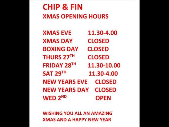Menu at Chip & Fin fast food, Pontypool
