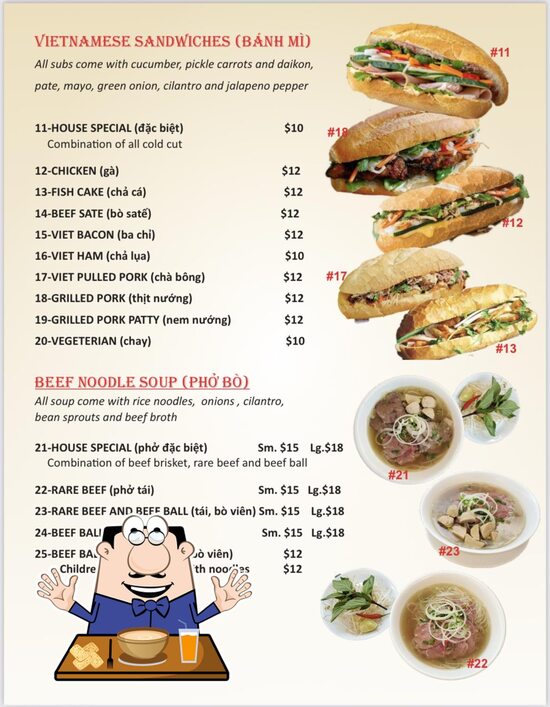 Menu at Old Man Pho restaurant, Powell River, BC-101 B