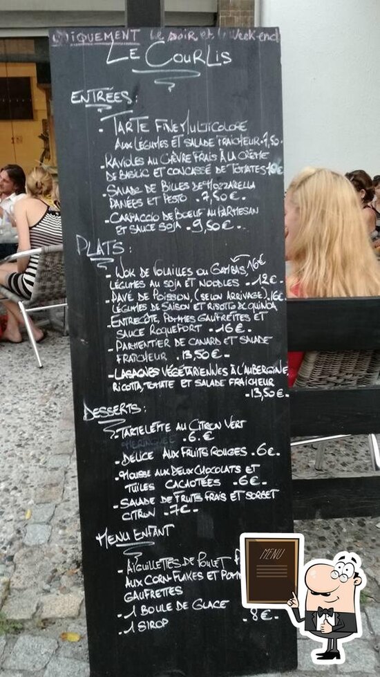 Menu at Le Courlis restaurant, Mézos