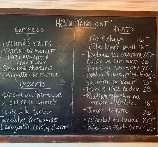Menu at Resto-Traiteur Chez Hector steakhouse, Canada