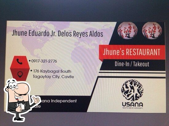 Menu at Jhune's Restaurant dine in-take out, Tagaytay