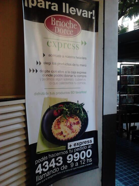 Menu at Brioche Dorée cafeteria, Buenos Aires, Av. Pres. Roque Sáenz ...