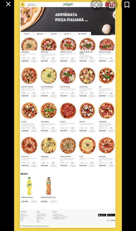 Menu at Pazza Pizza pizzeria, Chicago