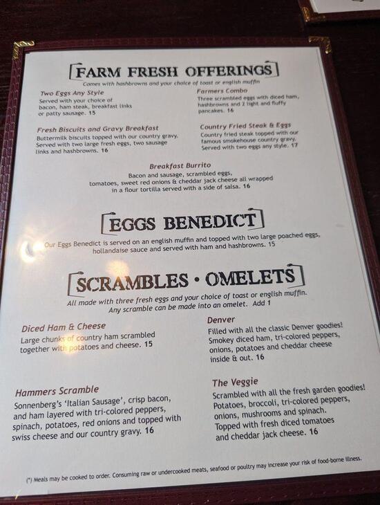 Menu at Hammers Bar & Grill, Spokane