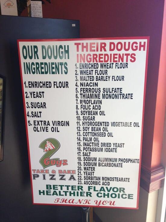 Menu at Two Guyz Take & Bake Pizza pizzeria, Alexandria