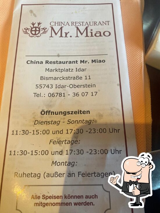 Speisekarte von China Restaurant Mr. Miao, Idar-Oberstein