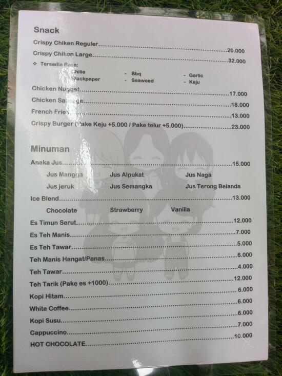 Menu at Kedai Lima Putri Sentul restaurant, Sumur Batu