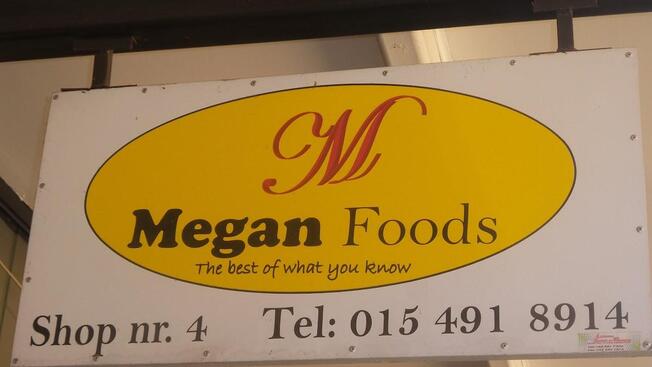 Menu at Megan Foods restaurant, Mokopane