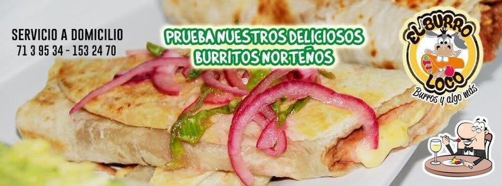 Carta del restaurante El Burro Loco, Pachuca del Soto