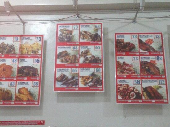 Menu at Taps, Digos City