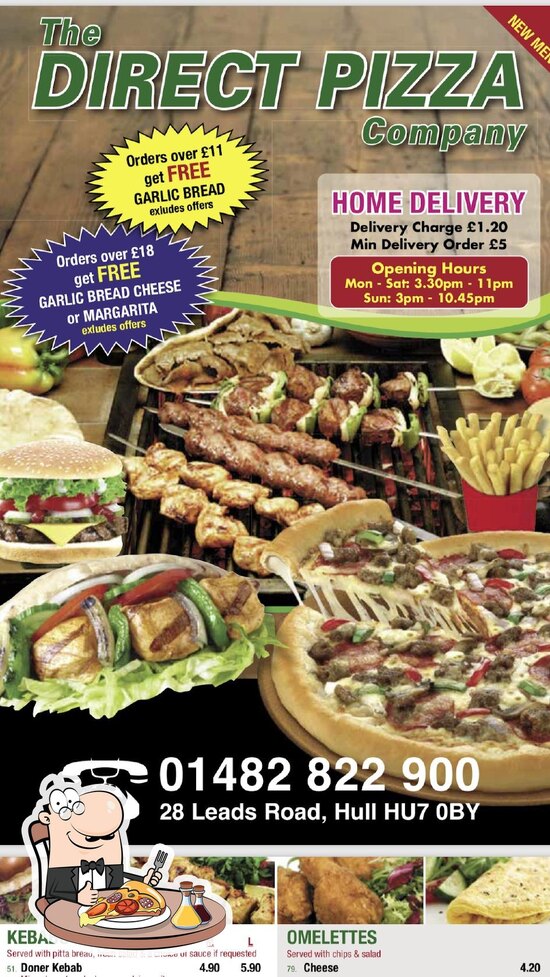 The Direct Pizza Company in Hull - Restaurant menu and reviews
