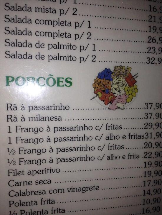 Menu at Rã-Chu Churrascaria à la carte & Restaurante Unidade Guanabara ...
