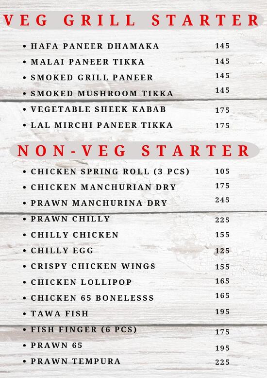 Menu at Hafa Hut Family Restaurant, Chennai