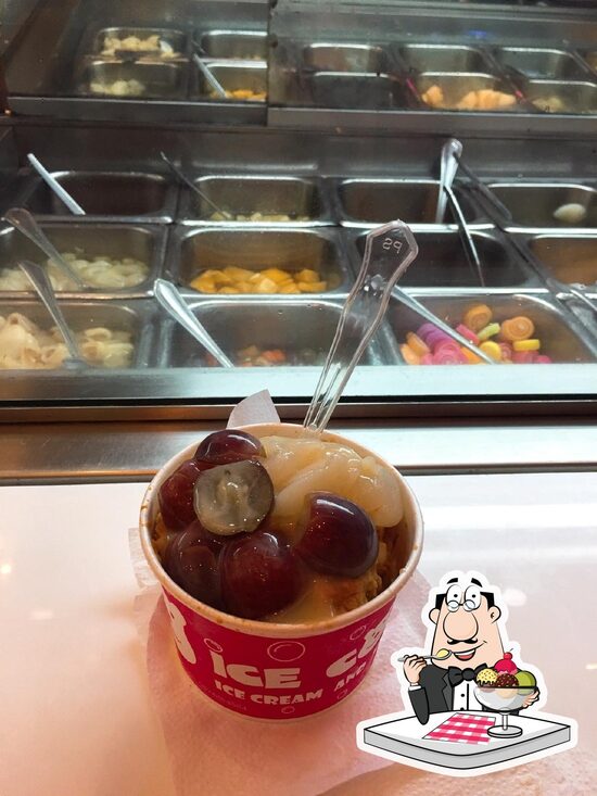 Menu at Ice Corner desserts, Pattaya City