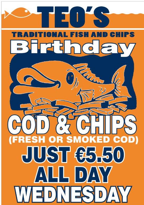 Menu at Teo's Chipper Coolock Take Away & Delivery fast food, Dublin