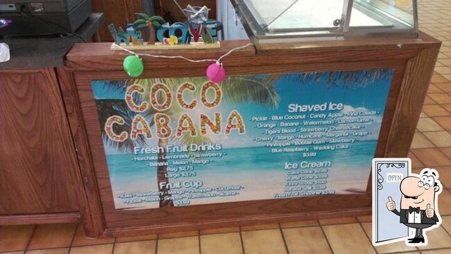 Menu at coco cabana restaurant, Lubbock