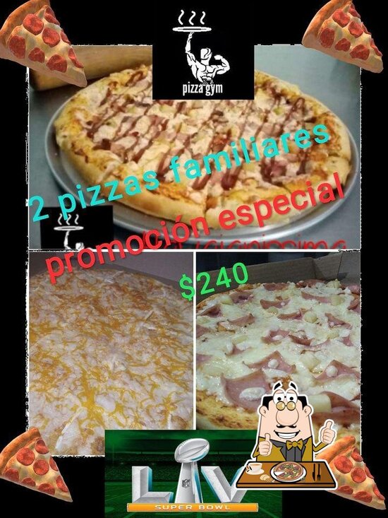 Menu at Pizzas Gym pizzeria, Mexico City