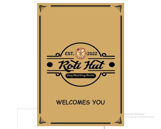 Menu at Roti Hut Restaurant, Bengaluru