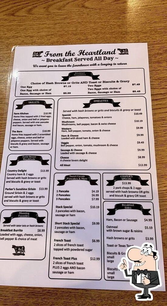 Menu at Sherry’s Farmhouse Kitchen restaurant, Sallisaw