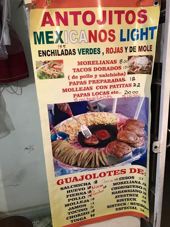 Menu at Antojitos Mexicanos Light, Cuautepec de Hinojosa