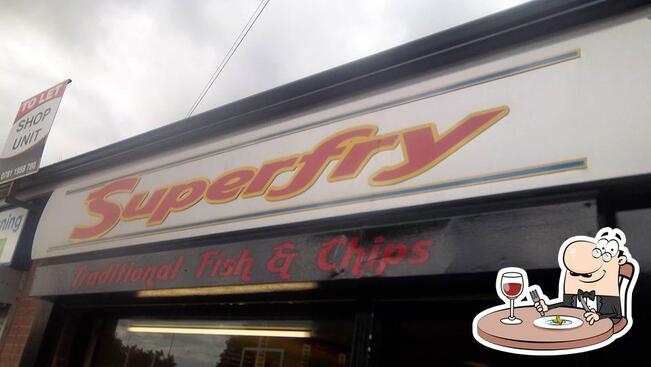 Menu at Superfry fast food, Halstead
