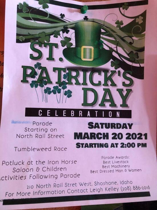 Menu at Iron Horse Saloon pub & bar, Shoshone