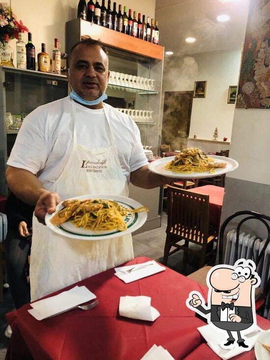 Menu at La Mosca Bianca restaurant, Rome, Via Virgilio Melandri