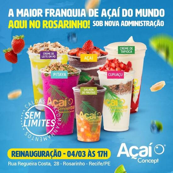 Menu at Açaí Concept Rosarinho pub & bar, Recife