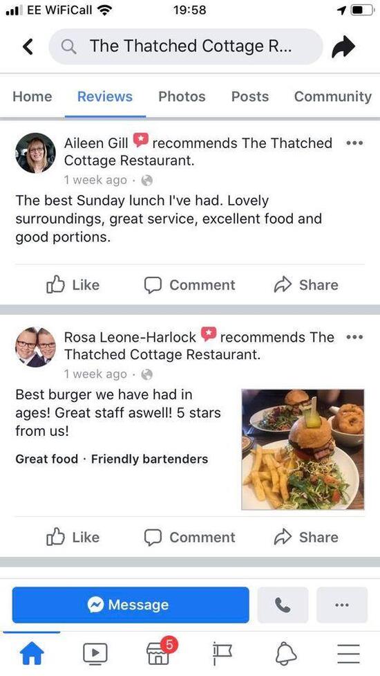 Menu at The Thatched Cottage Restaurant, Sutterton