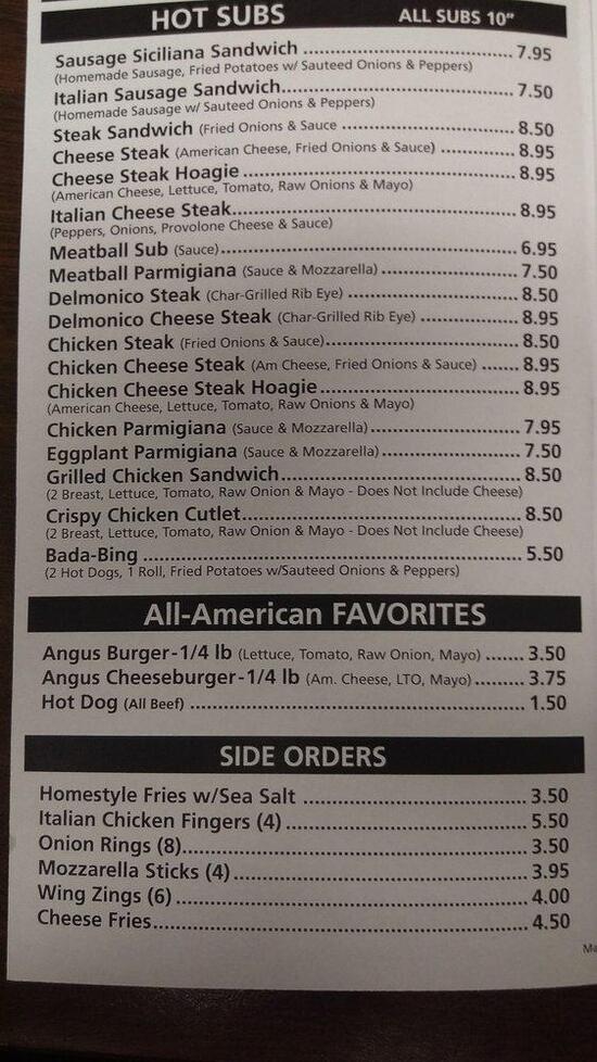 Menu at Giacomo's Italian Market and Grille restaurant, Easton