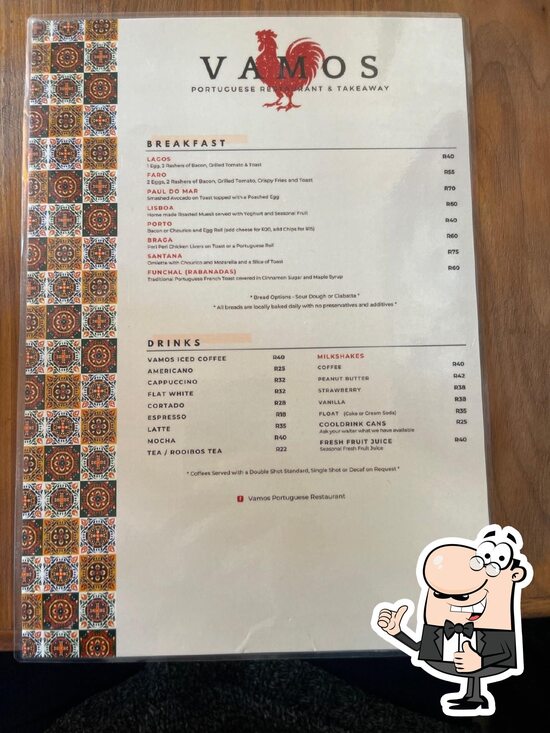 Menu at Vamos Portuguese Restaurant & Takeaway, Cape Town