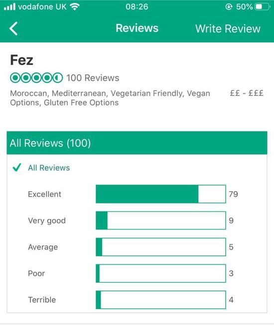 Menu at Fez Cleethorpes restaurant, Cleethorpes