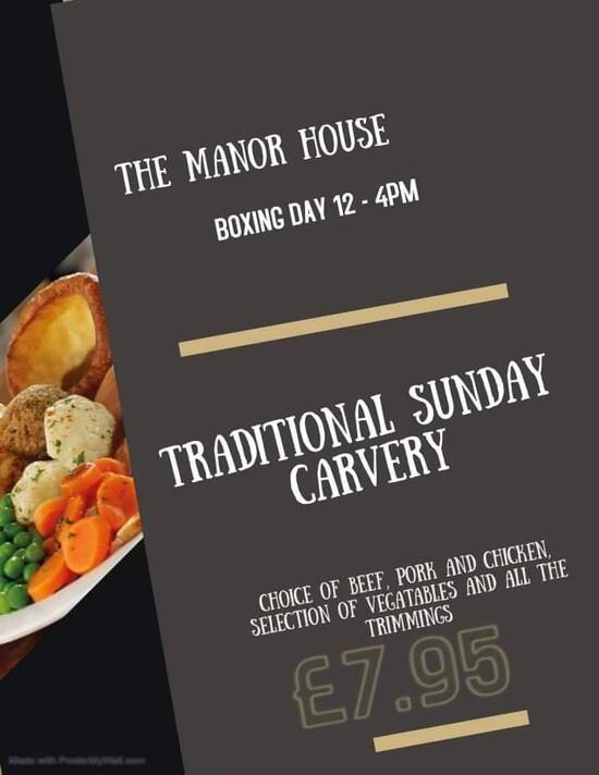 Menu at The Manor House Hotel restaurant, Ferryhill