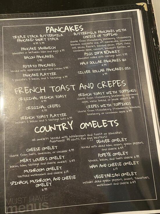 Menu at Alton Village Inn Pancake House restaurant, Alton