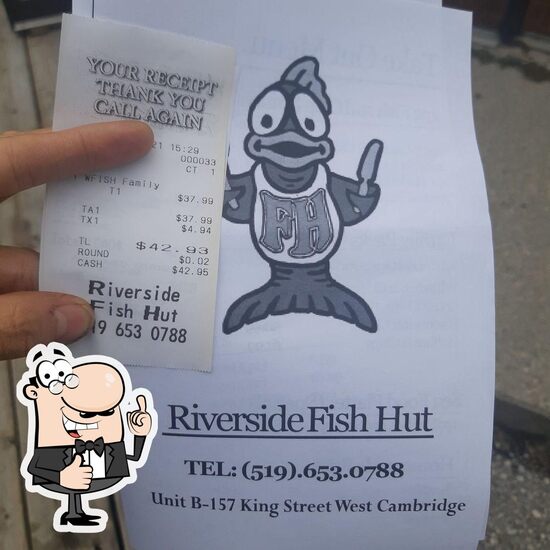 Menu at Riverside Fish Hut restaurant, Cambridge