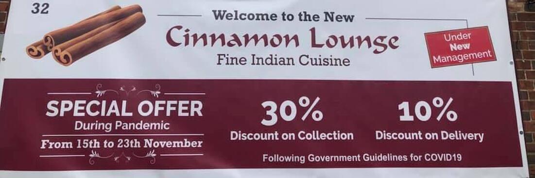 Menu at Cinnamon Lounge restaurant, Princes Risborough